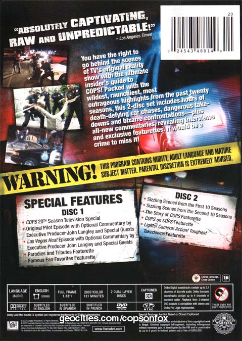 Cops on Fox - 20th Anniversary Edition 2 DVD Set